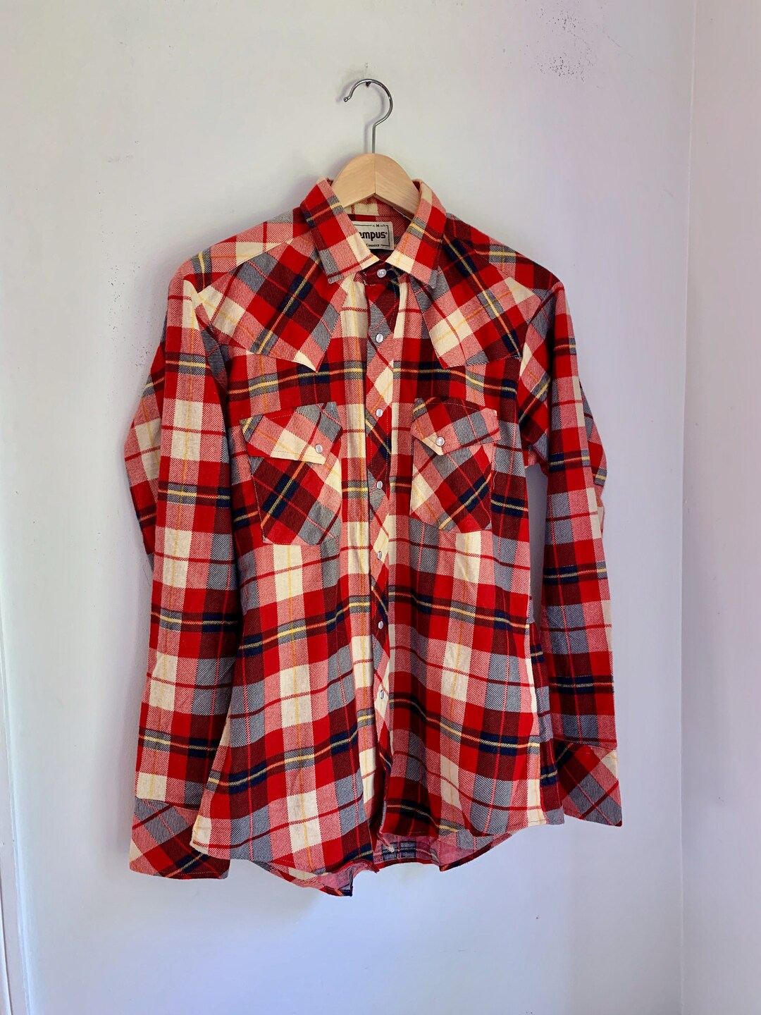 Vintage Mens Flannel Shirt Campus Medium - Etsy