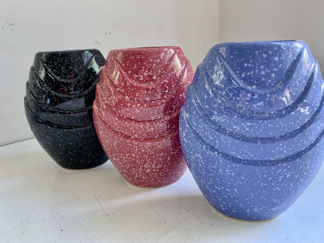 Vintage Rubens Collection Deco Style Vases Pink Purple Black - Etsy