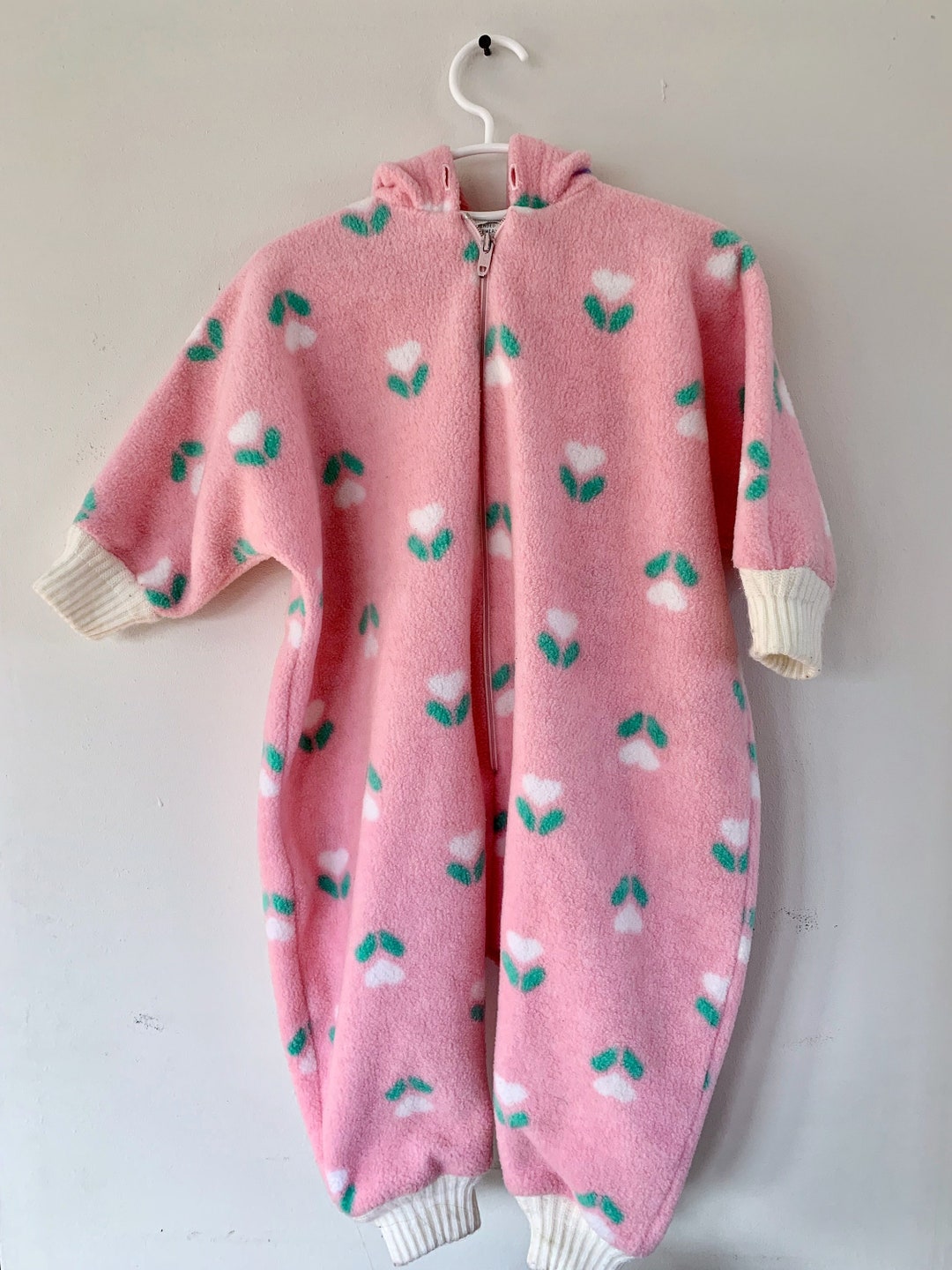 Vintage Snowsuit Pink Fleece Romper Girls 2t Heartstrings 90s - Etsy