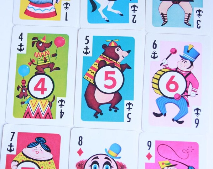 Vintage Playing Cards Circus Theme Set of 10 Ephemera - Etsy
