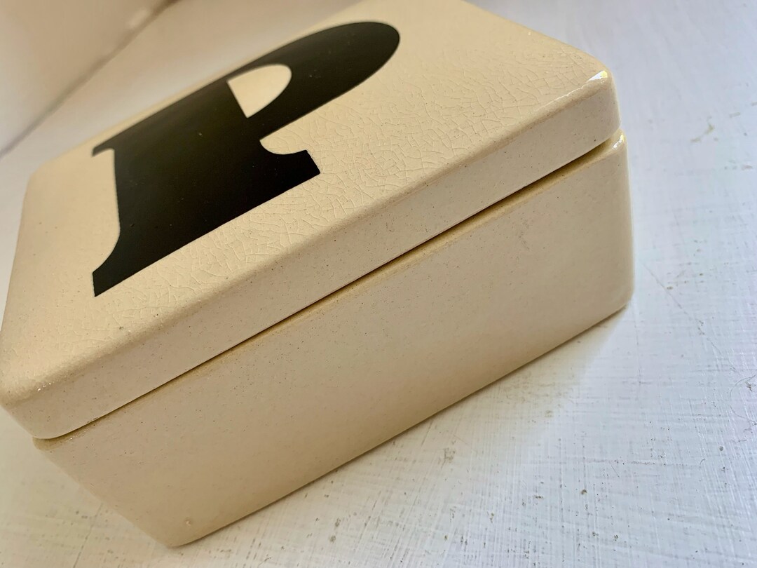 Vintage Aldon Ceramic Box With P Typeface Font - Etsy