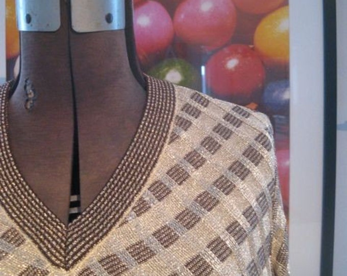 Vintage Seventies Gold Sparkle Sweater From I. Magnin Size Medium - Etsy