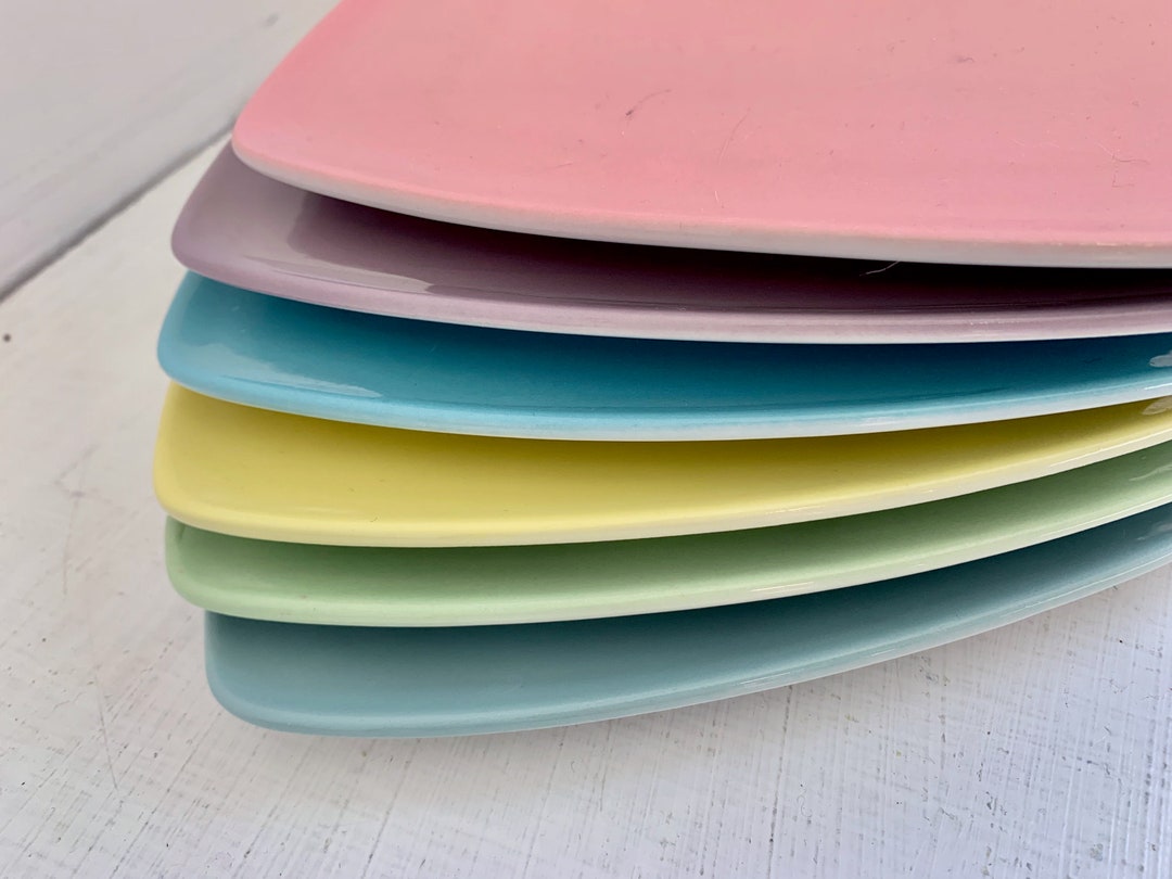 Mid-century Lilien Porzellan Snack Dishes Pastel Set of 6 - Etsy