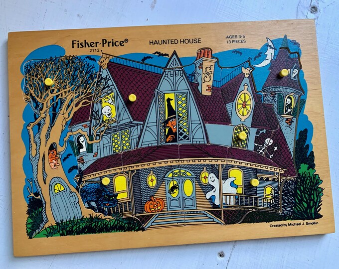 Fisher Price Halloween Haunted House Puzzle 2712 13 Pieces - Etsy