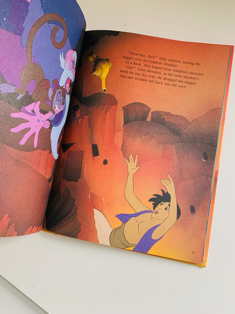 Vintage Disney's Aladdin Storybook Hardbound 1993 - Etsy