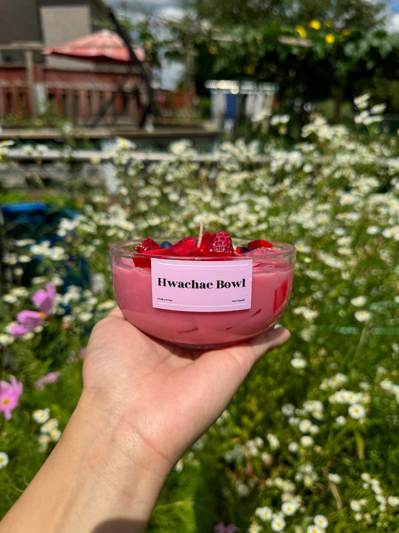 Hwachae Bowl Soy Candle | Strawberry Watermelon Scent - Etsy