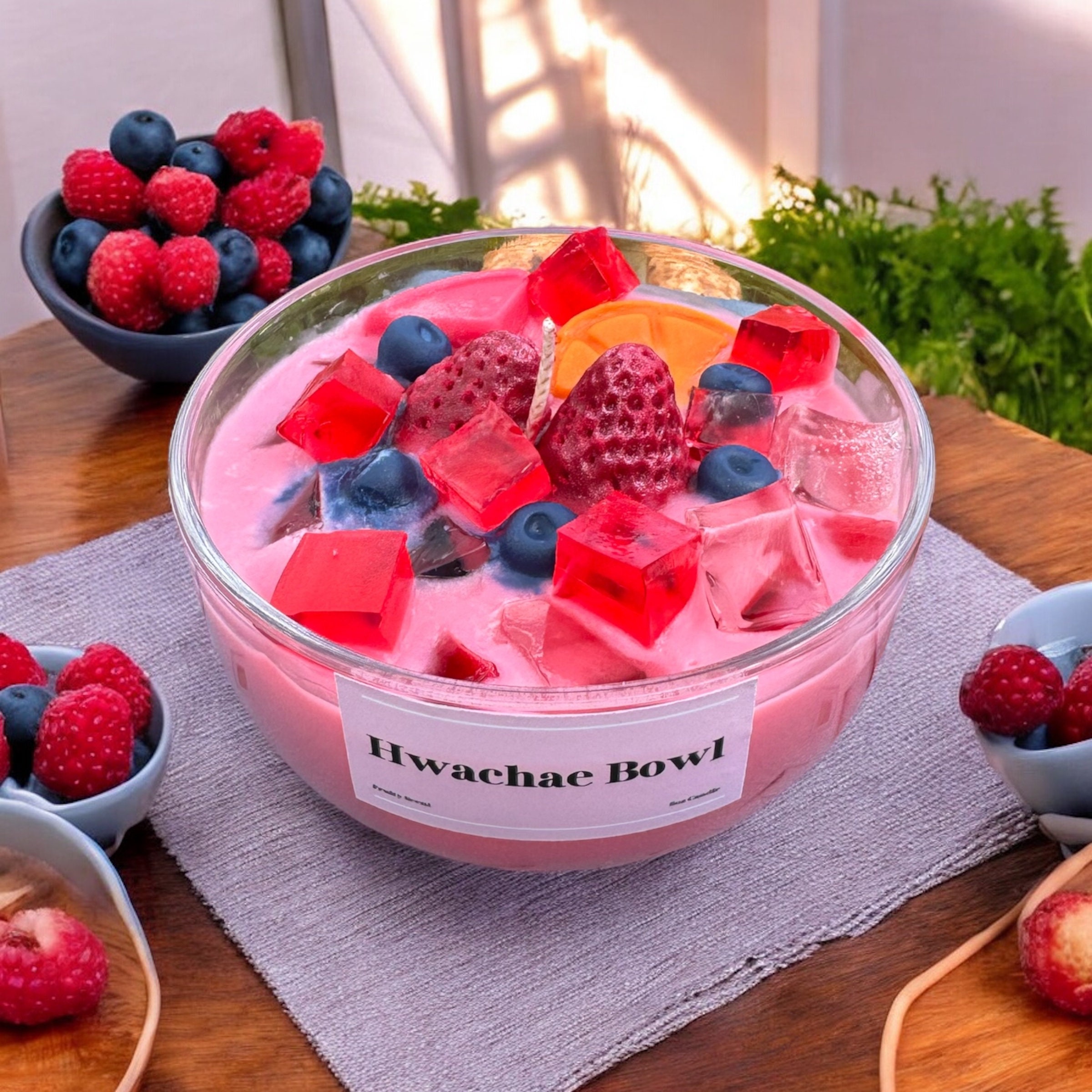Hwachae Bowl Candle | Soy Candle | Viral Dessert Candle | Strawberry ...