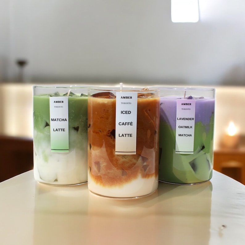 Lavender Oatmilk Matcha Candle | Soy Candle | Viral Drink Candle ...