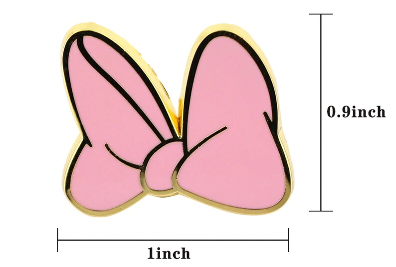 Cute Minnie Mouse Pink Bow Enamel Pin - Etsy