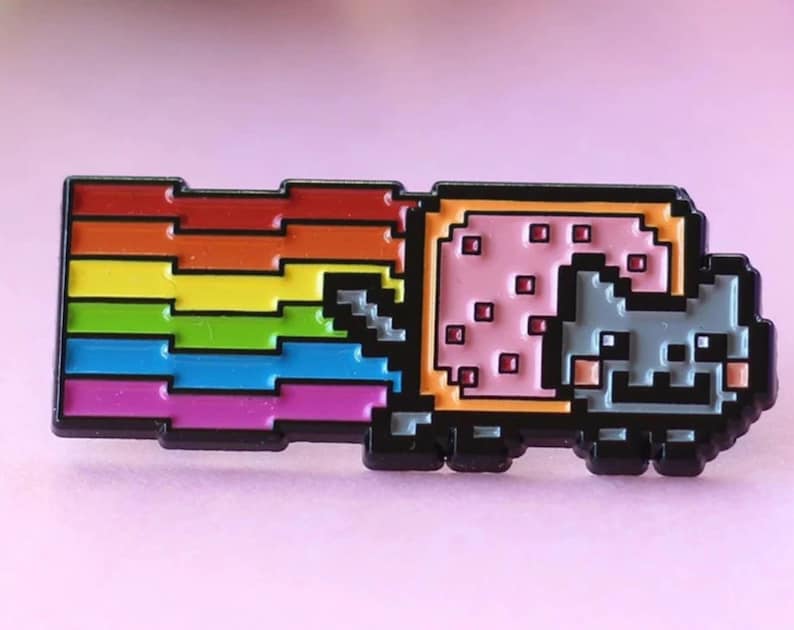 Nyan Cat Kawaii Poptart Rainbow Enamel Pin - Etsy