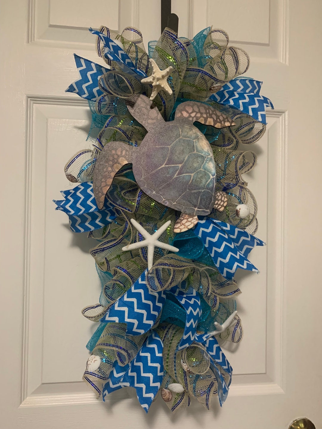 Sea Turtle Mesh Door Swag New Handmade - Etsy