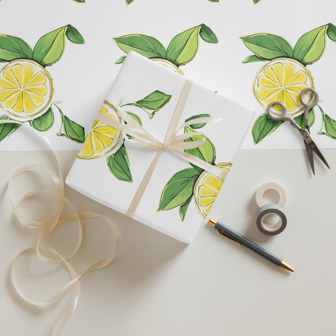 The Lemon Wrapping Paper Design by M. Designs 28.75 19.75 Citrus Design ...