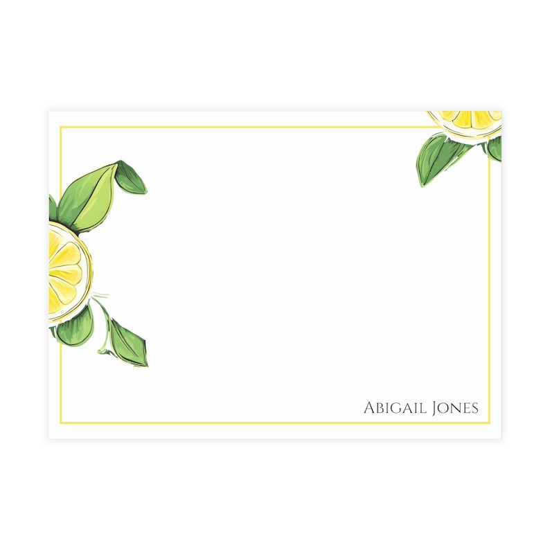 The Lemon Stationery Set by M. Designs Personalized Stationery 5 X 7 - Etsy