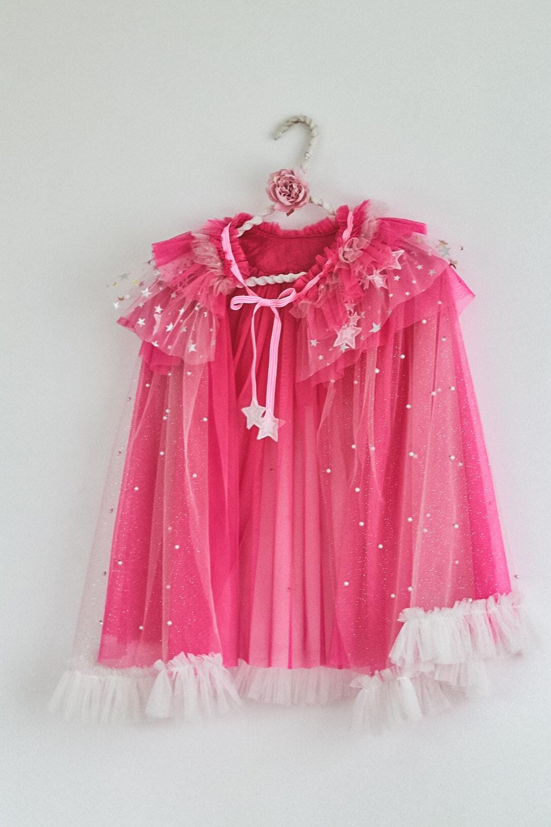 PINK PRINCESS CAPE, Fairy Cape, Pink Cape, Tulle Cape, Dress-ups for ...