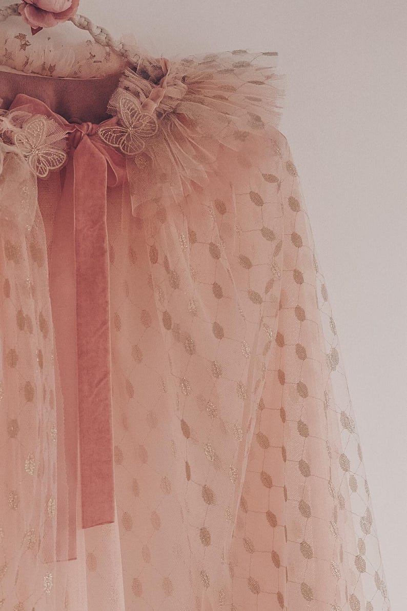 PRINCESS CAPE, Pink Cape, Golden Cape, Fairy Cape, Tulle Cape, Gold and ...