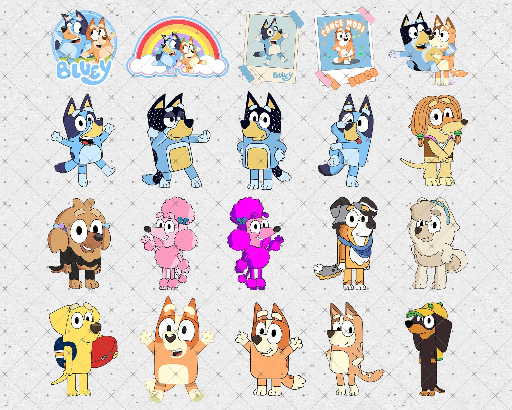 Bluey Characters png, Bluey PNG, Bluey Bingo, Bluey Bundle, Bluey Shirt ...