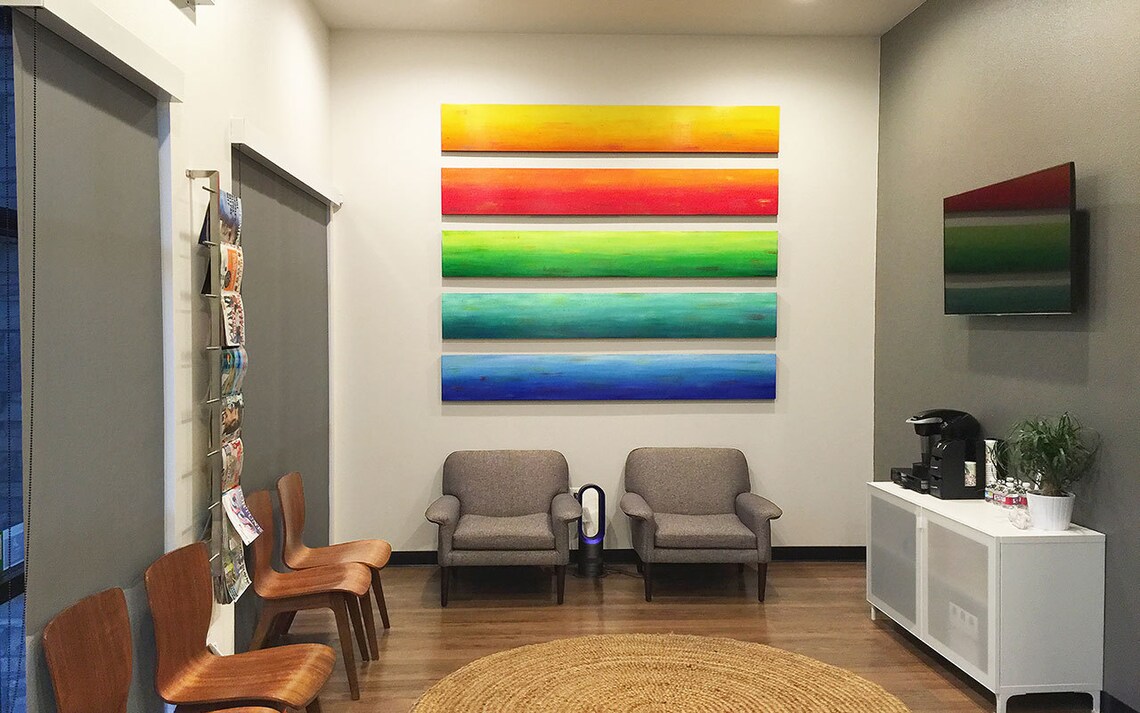 Large Wall Art | Painting on Wood | Lobby Art | Waiting Room Art | Wall ...