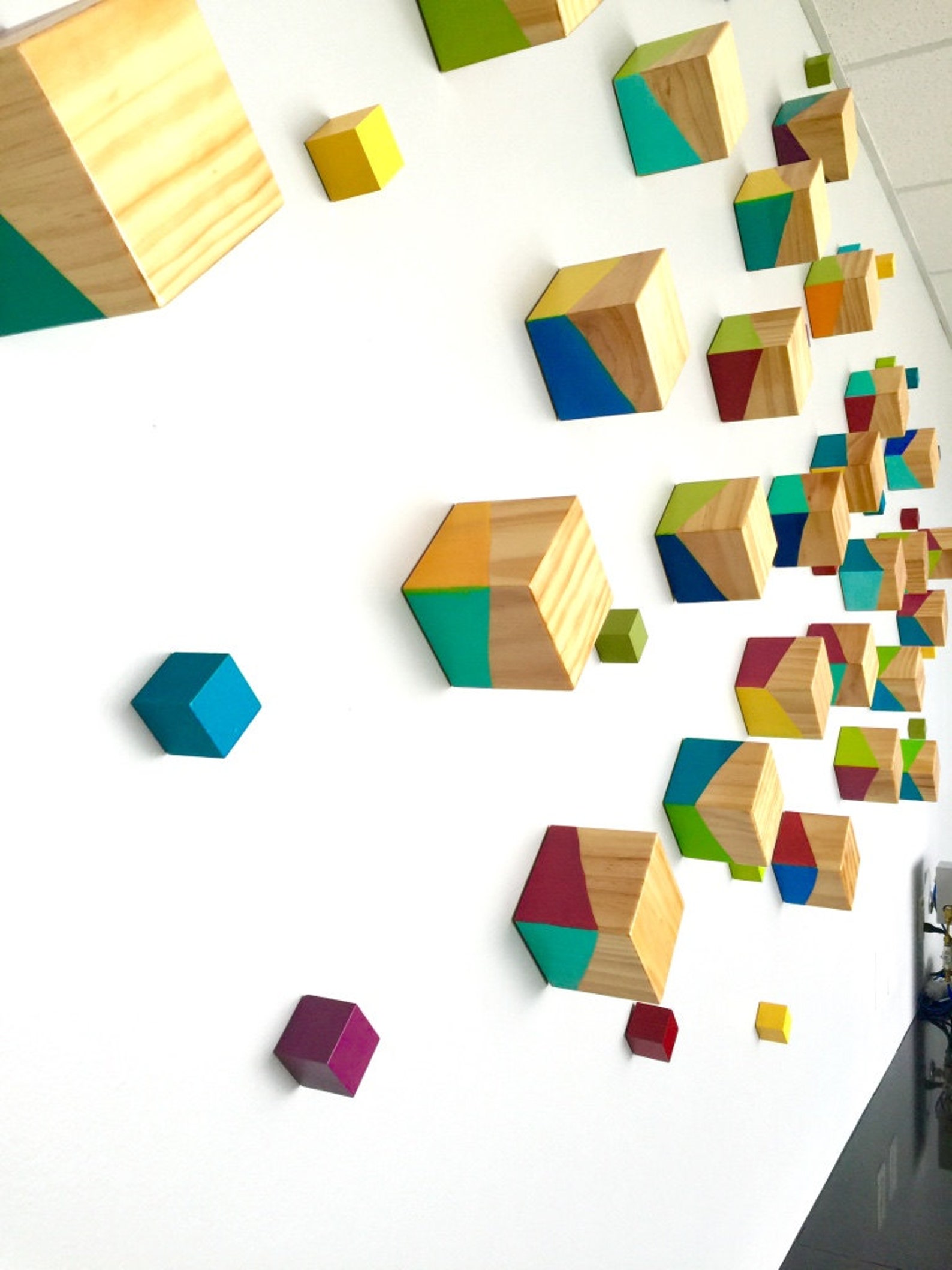 3d Wall Art | Cubes Art | Wall Decor | Wood Wall Sculpture | Wall Art ...