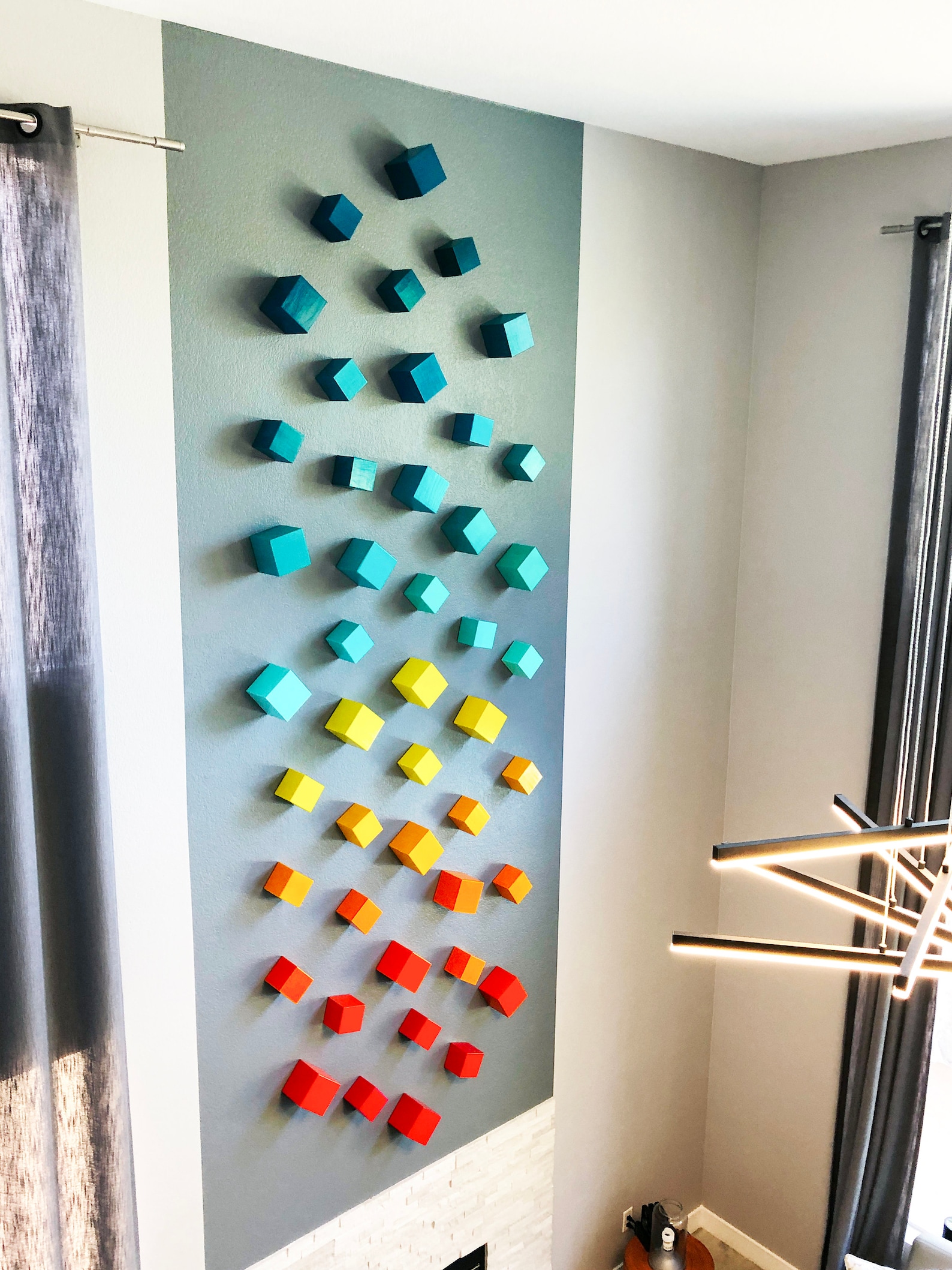 Mid Century Modern Art | Cube Art | Modern Wall Sculpture | Large Wall ...