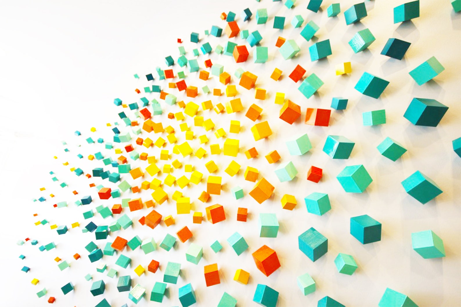 3D Wall Art Installation | Cubes | Commercial Art | Lobby Art | Wood ...