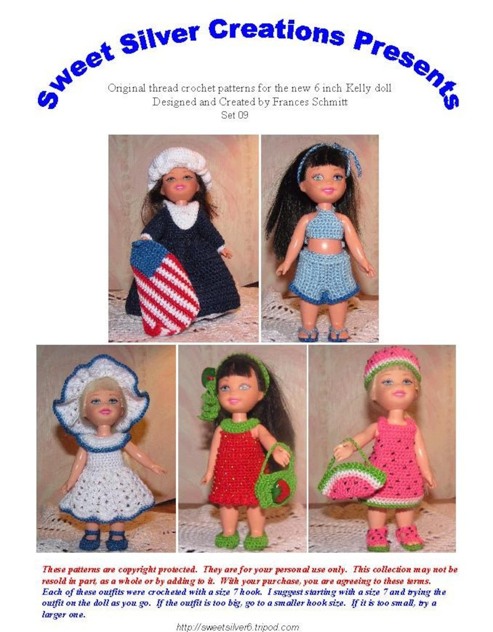 Crochet Pattern Set for 6 Inch Kelly Set 09 - Etsy
