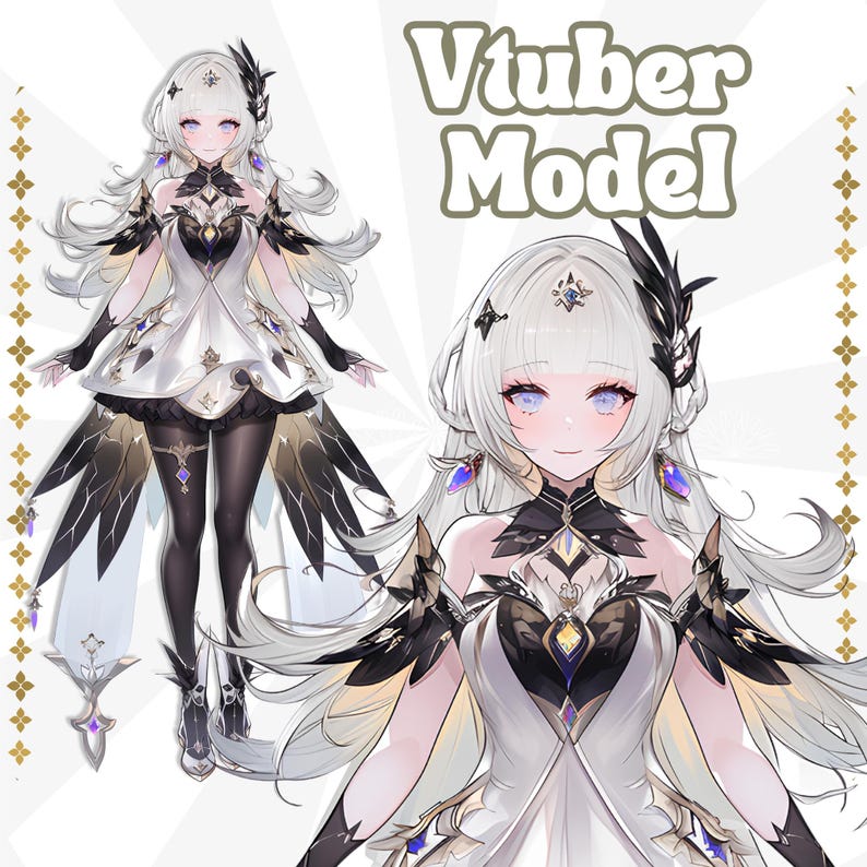 Modelo Vtuber 2D en vivo / Personaje Vtuber / Modelo Vtuber de cuerpo ...
