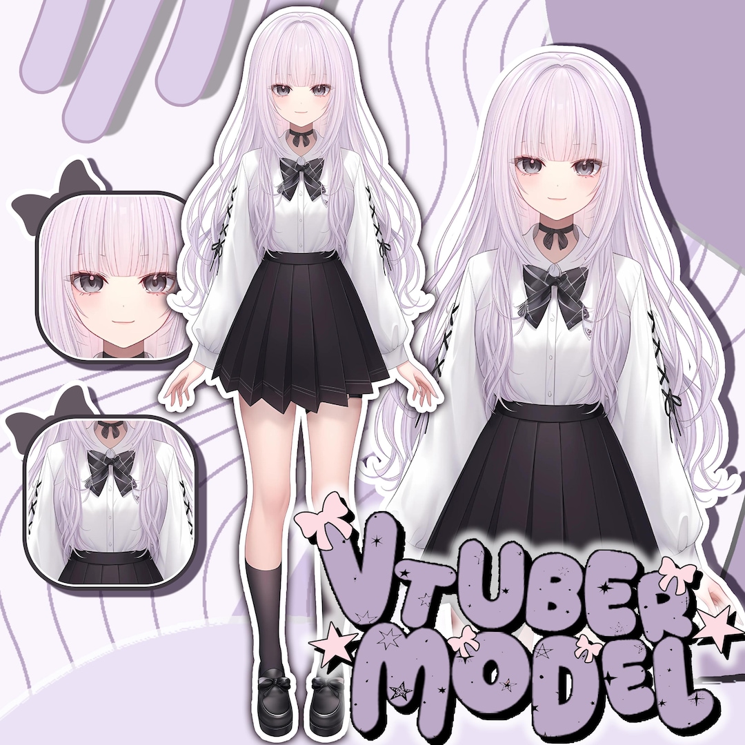Live 2D Vtuber Model Vtuber Character Full Body Vtuber Model Live 2D ...
