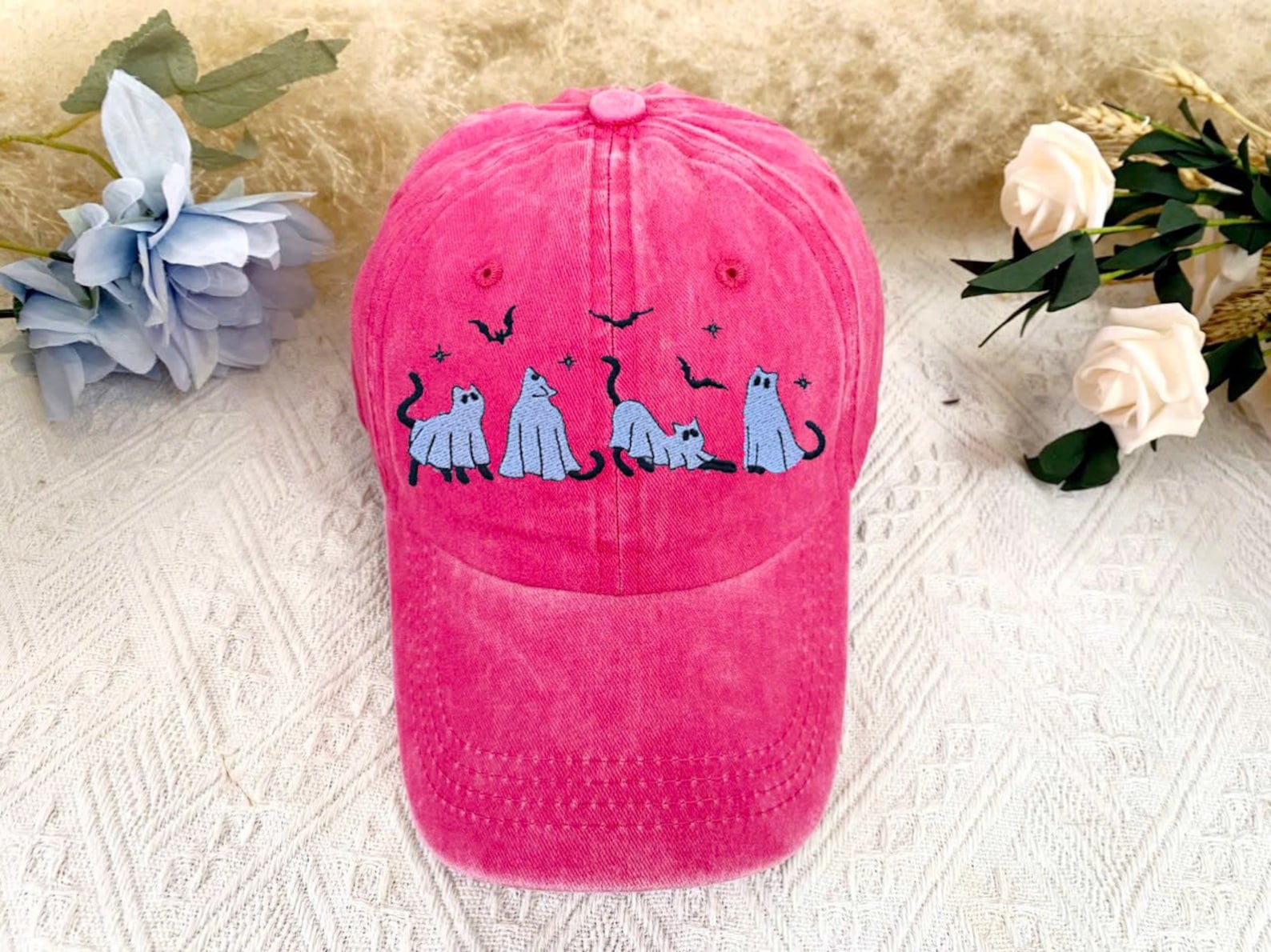 Embroidered Halloween Hat/spooky Halloween Embroidered Capadorable ...