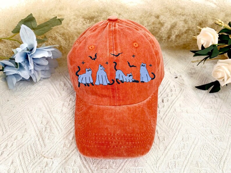 Embroidered Halloween Hat/spooky Halloween Embroidered Capadorable ...