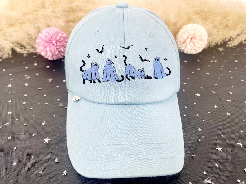 Embroidered Halloween Hat/spooky Halloween Embroidered Capadorable ...