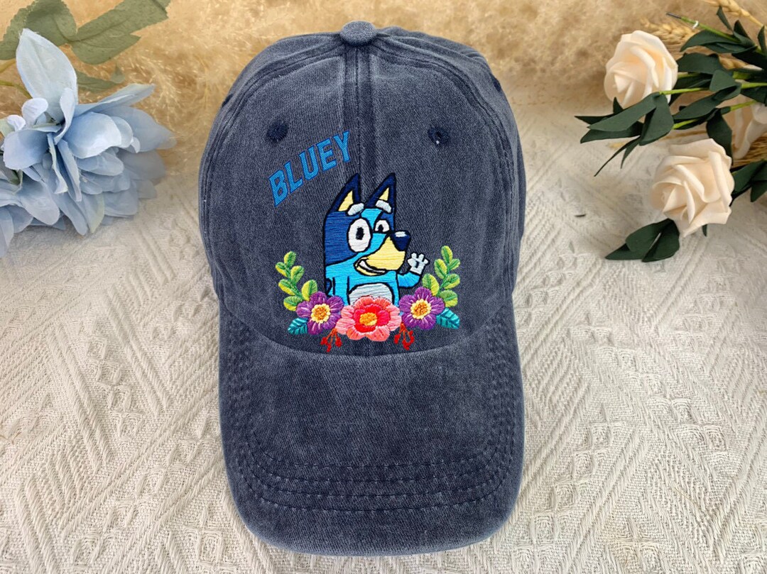 Hat Embroidered Bluey-blue Dog Funny Embroidered Pattern-personalized ...