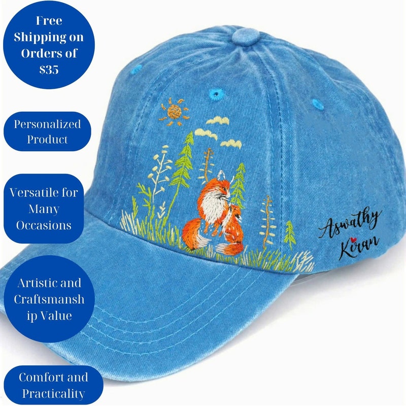 Embroidered Hat - Etsy