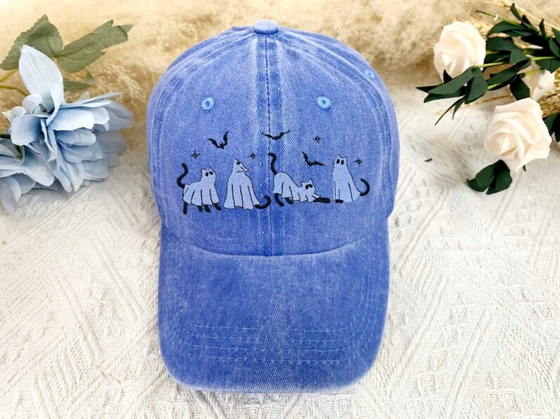 Embroidered Halloween Hat/spooky Halloween Embroidered Capadorable ...