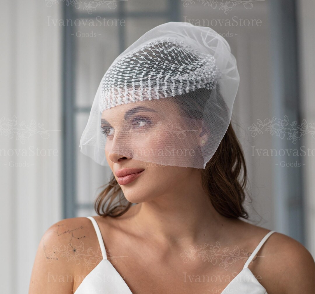 Net Veil, Tulle Birdcage Veil, Wedding Rhinestone Veil,bridal ...