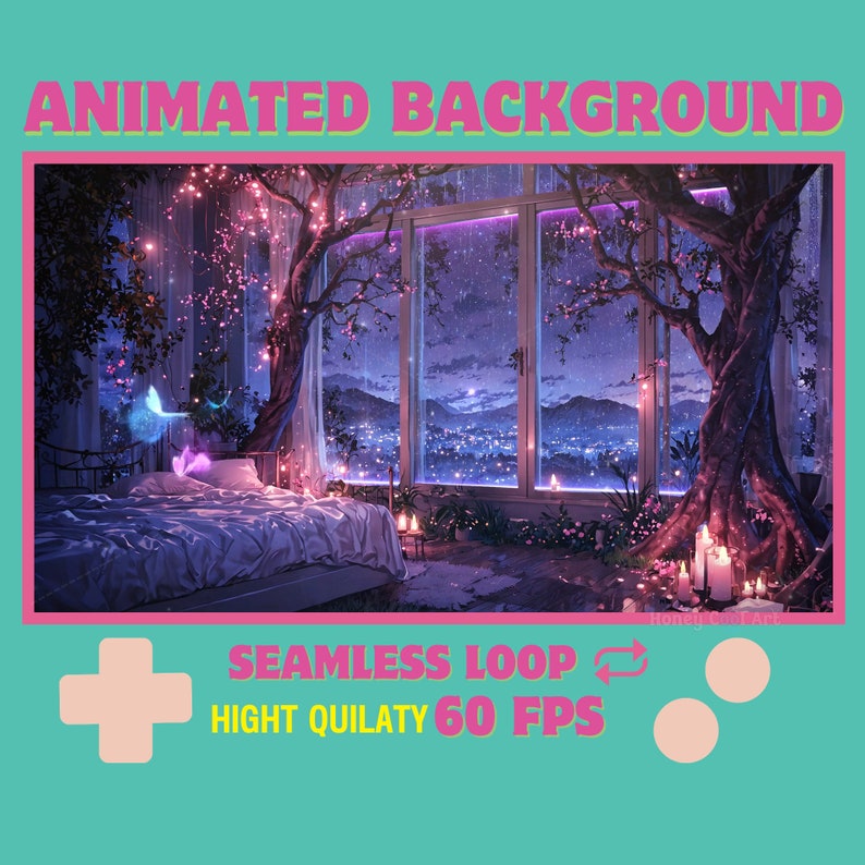 Fondo animado de Vtuber Fondo de pantalla en bucle de Twitch mágico ...