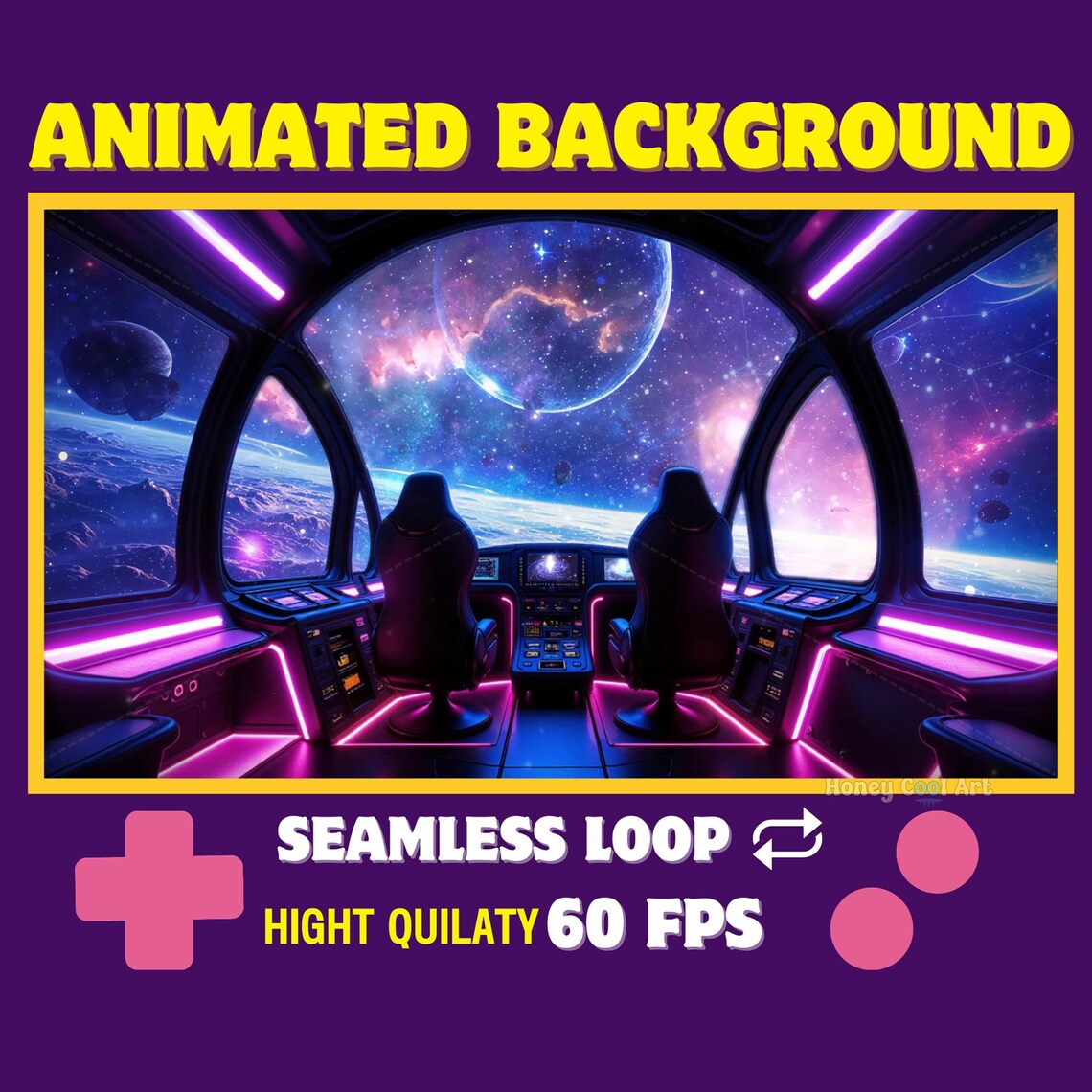 Vtuber Animated Background Spaceship Twitch Looped Vtuber Background ...