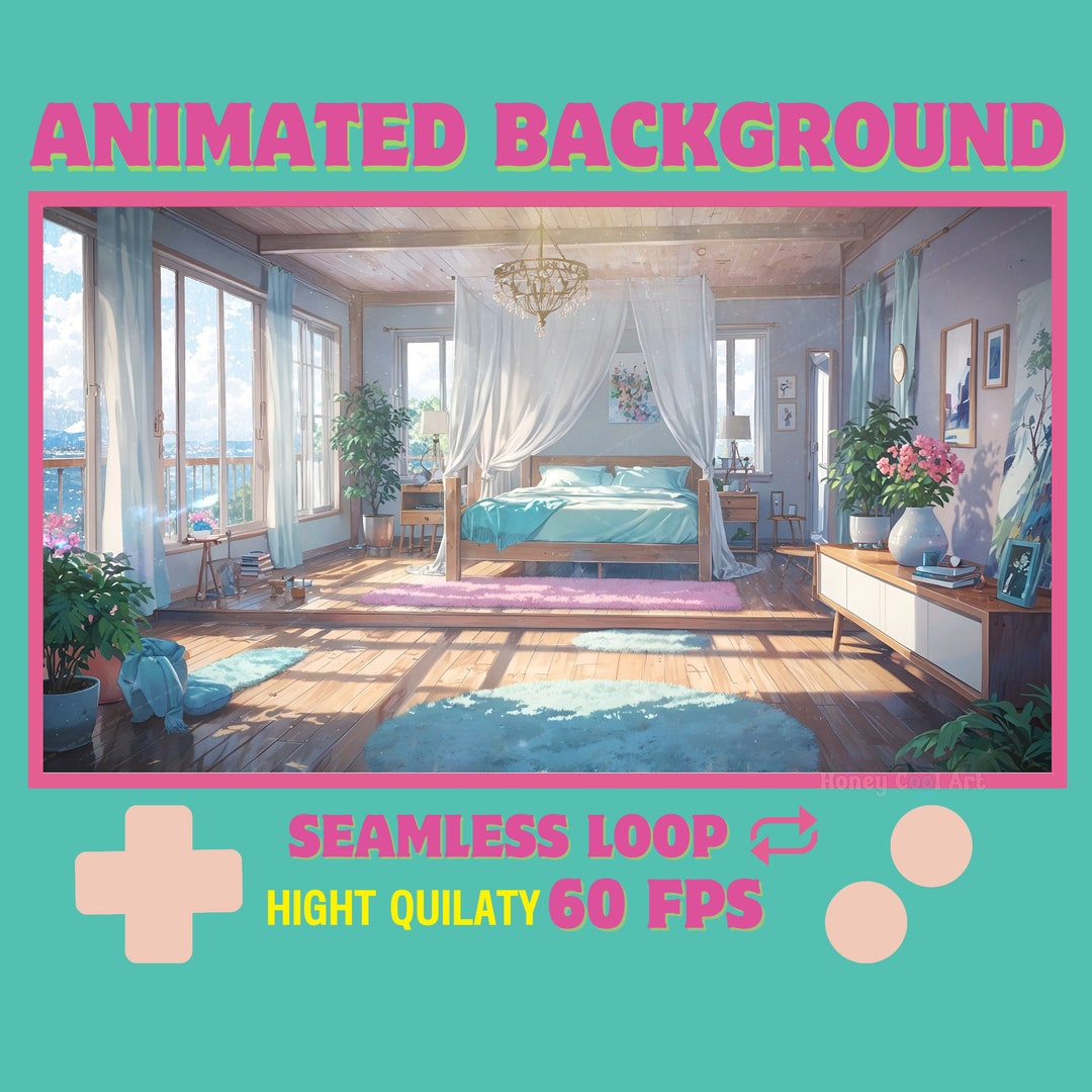 Animated Background Cozy Bedroom Twitch Looped Vtuber Background Twitch ...