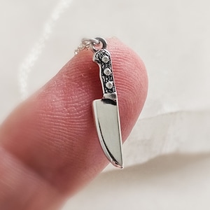 Tiny Knife Necklace • Edgy Jewelry • Layering Necklace • Goth Style ...