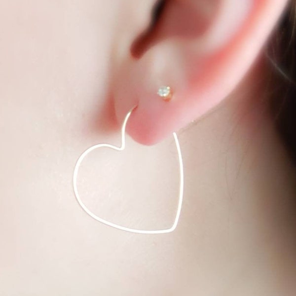 Heart Shaped Hoops - Etsy