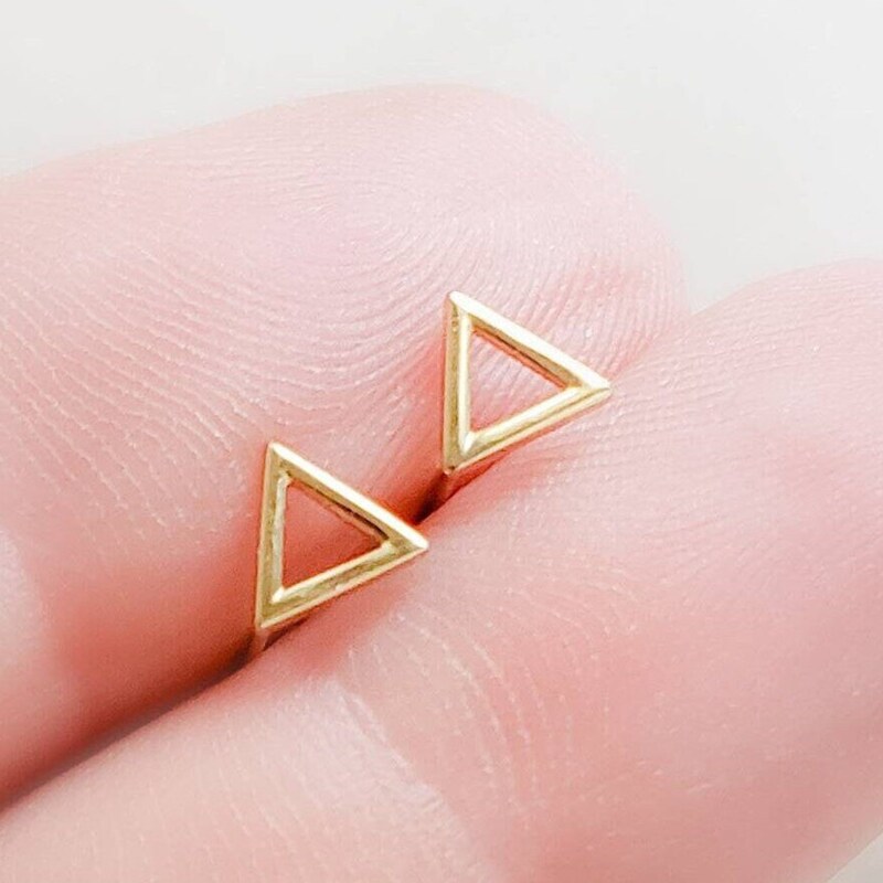 Gold Triangle Earrings - Etsy