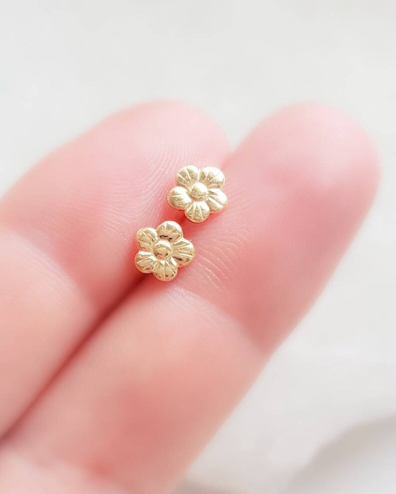 Tiny Flower Studs Cherry Blossom Studs Delicate Stud - Etsy