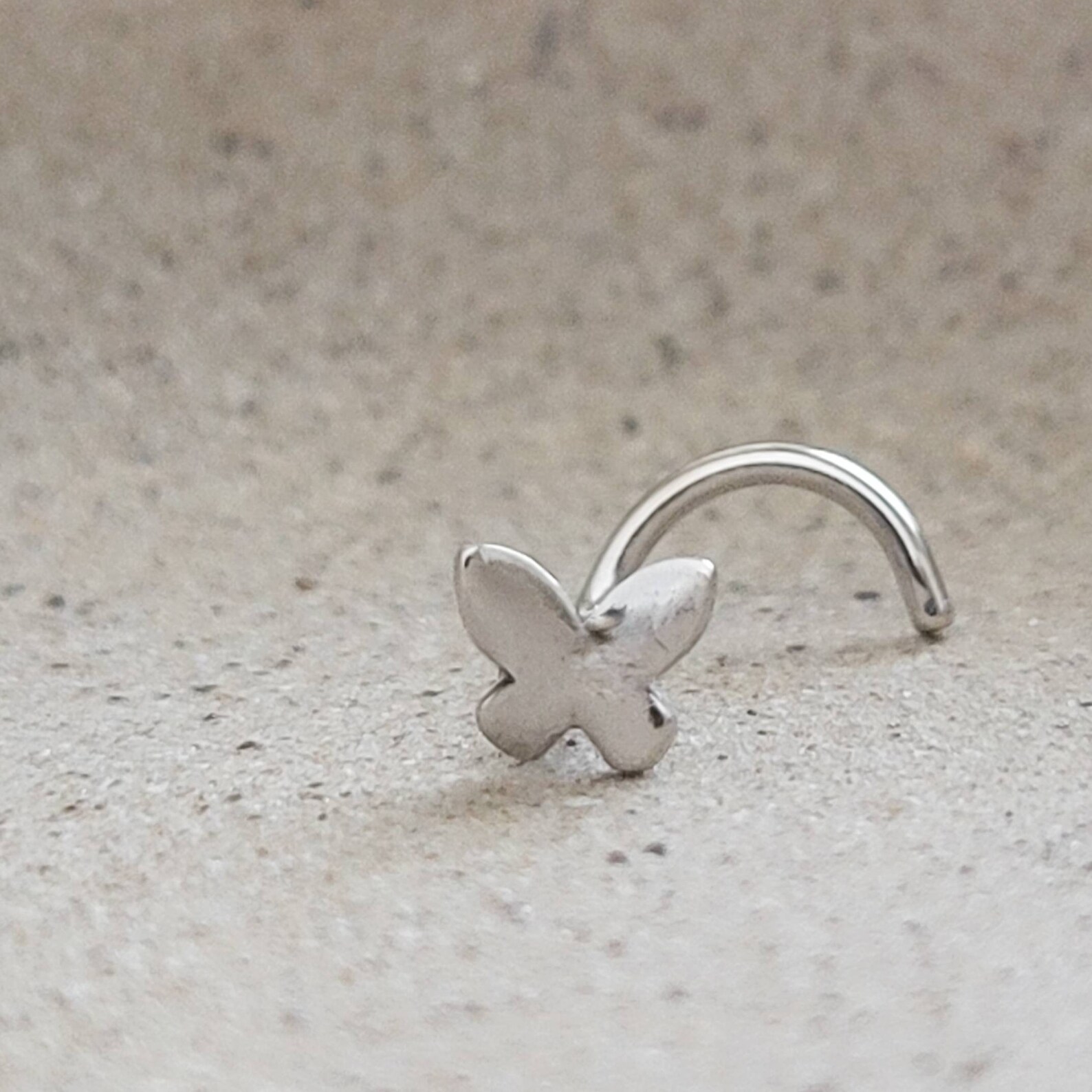 14K Gold Butterfly Nose Screw • 20 Gauge Nose Stud • Tiny Gold ...