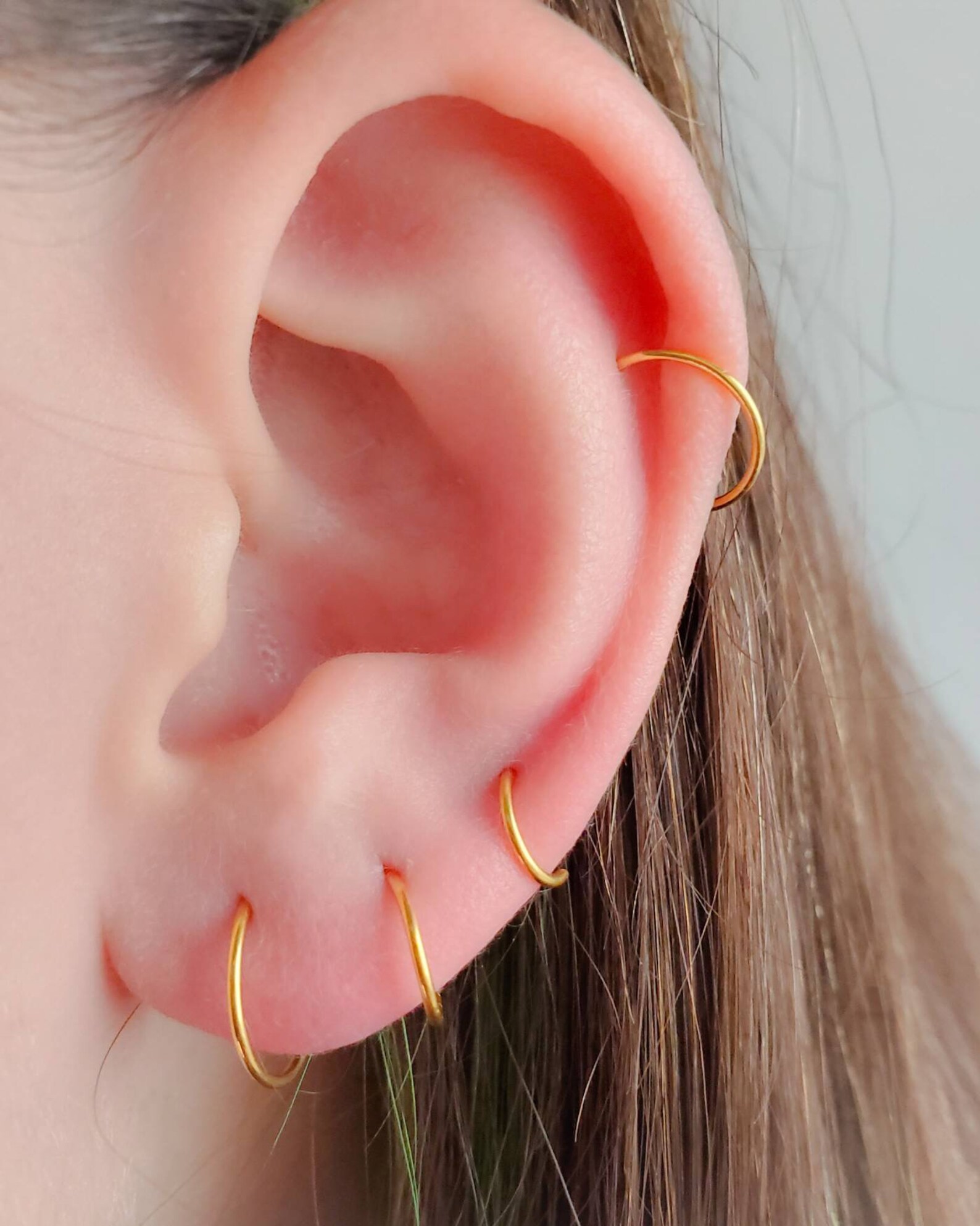 Super Thin Endless Hoops Tiny Hoops Sleeper Hoop - Etsy