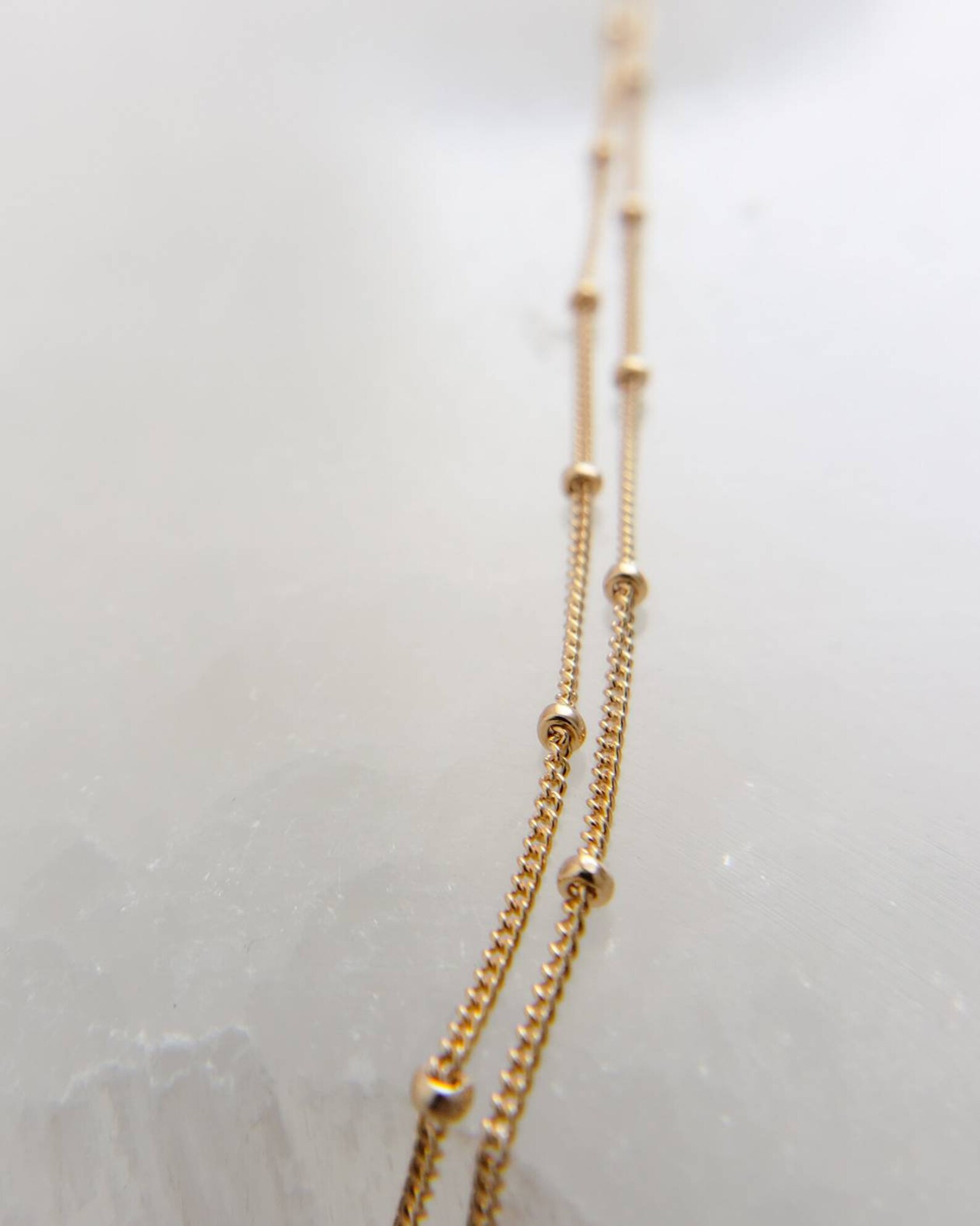 Double Chain Bracelet Dotted Chain Satellite Chain | Etsy