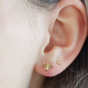 Tiny Honey Bee Studs Dainty Bee Earrings Bumble Bee Studs Tiny Gold Bees Little Bee Earring ...
