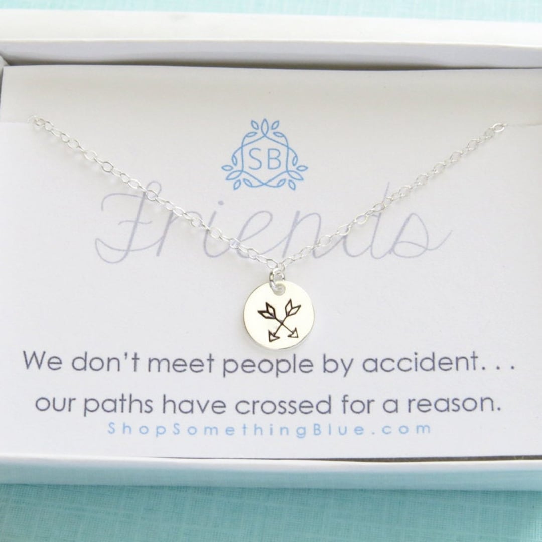 Friendship Gift Crossed Arrow Necklace BFF Gift Best Friend Jewelry ...