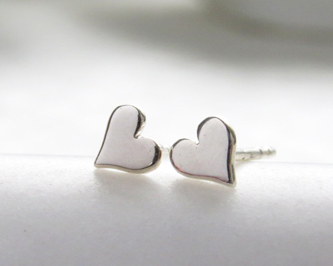 Teeny Tiny Heart Studs Small Earring Studs Petite Hearts | Etsy