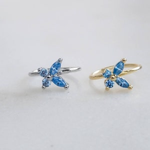Butterfly Nose Hoop • 20 Gauge • Cubic Zirconia Butterfly Nose Ring ...