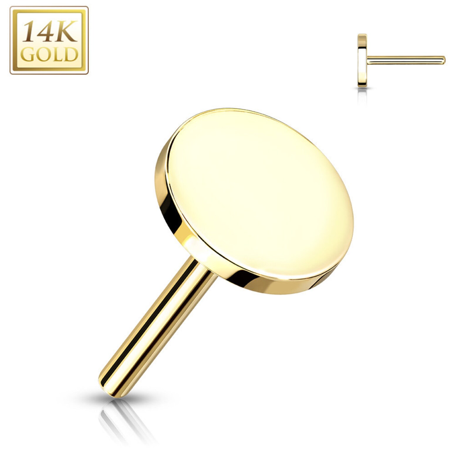 14K Gold Flat Back Studs Comfort Studs Sleep in Earrings - Etsy