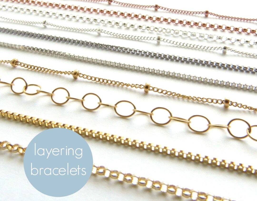 Perfect Layering Bracelets Minimal Modern Jewelry Delicate - Etsy